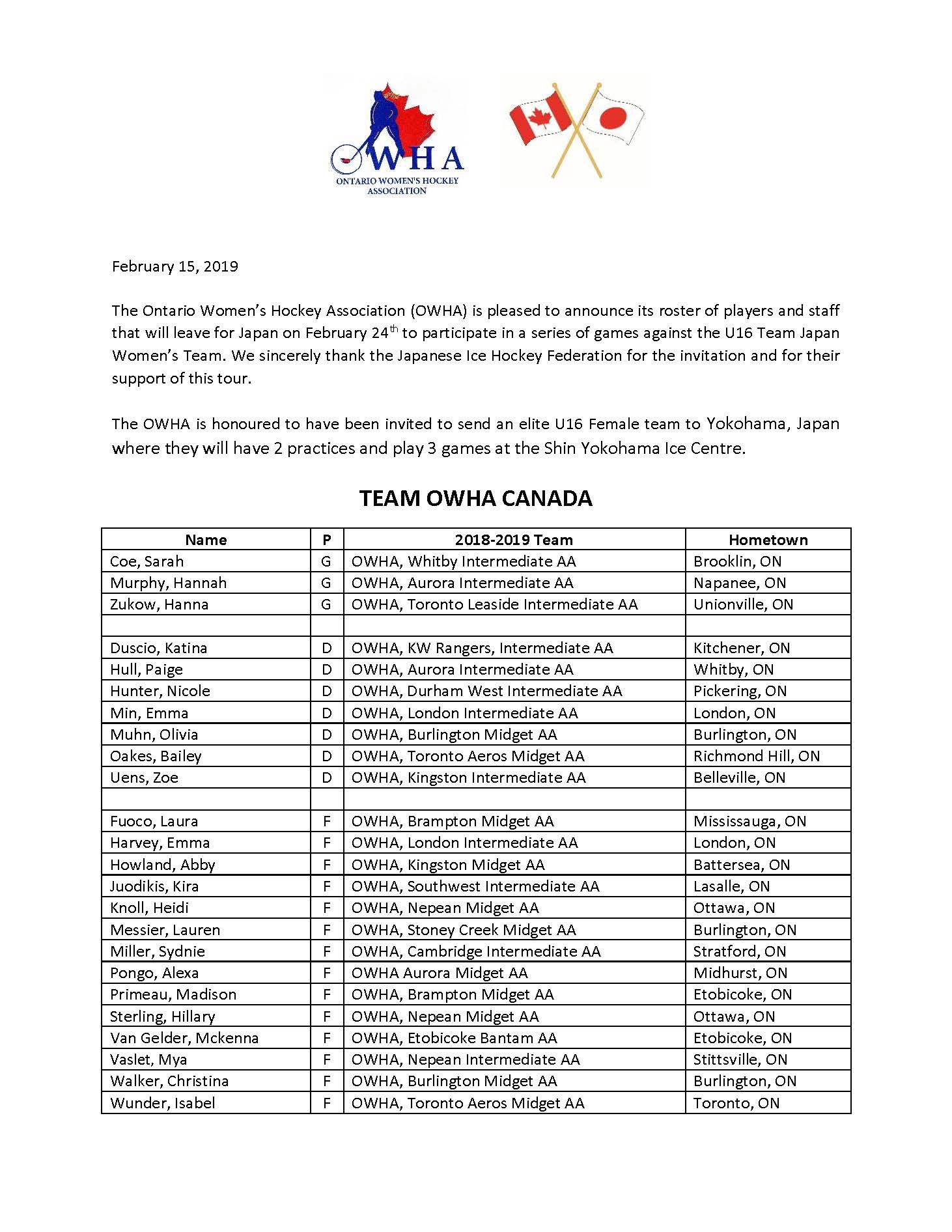 Ontario Women's Hockey Association : Website by RAMP InterActive